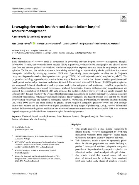 Pdf Preprocessing Structured Clinical Data For Predictive Modeling And Decision Support