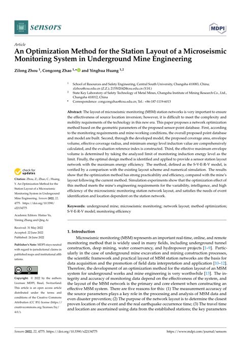 Pdf An Optimization Method For The Station Layout Of A Microseismic