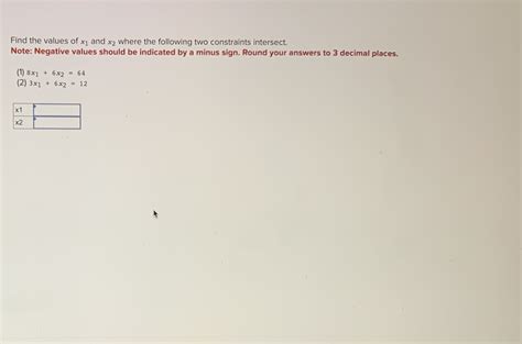 Solved Find The Values Of X1 And X2 Where The Following Two Chegg Com