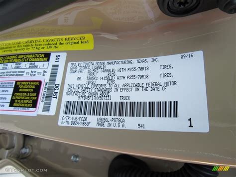 2017 Tundra Color Code 4v6 For Quicksand Photo 116008545