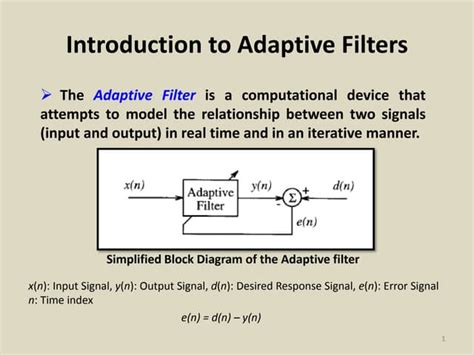 Introduction To Adaptive Filters Pptx