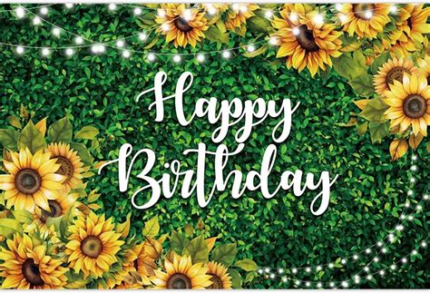 Sunflower Happy Birthday Backdrop For Women 6x4 Ft Happy Birthday Sunflowers Sign