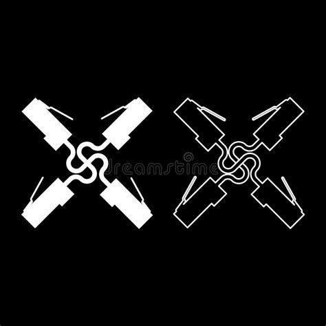 Network Connector Patch Cord Ethernet Cable Lan Wire Icon Black Color Vector Illustration Flat