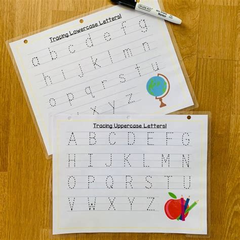 Tracing Uppercase And Lowercase Letters Tracing The Alphabet Etsy