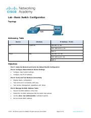 Lab Basic Switch Configuration Pdf Lab Basic Switch Configuration Topology
