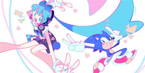 Hatsune Miku And Sonic The Hedgehog