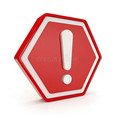 3d Warning Sign With An Exclamation Mark Isolated On White Background