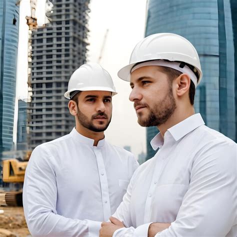 Premium Photo Construction Managers Overseeing Development At Urban