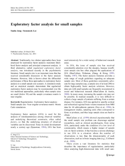 Pdf Exploratory Factor Analysis For Small Samples