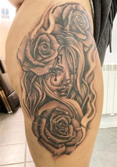 Gangster Chicano Rose Tattoo