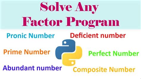 Solve Any Factor Program In Python Youtube
