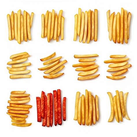 Premium Photo Various Shapes And Sizes Of French Fries