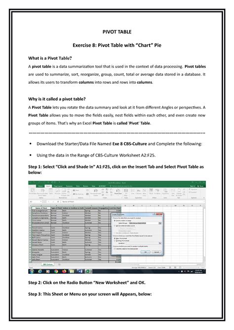 Exercise Pivot Table With Chart Pivot Table Exercise 8 Pivot Table With Chart” Pie What Is A