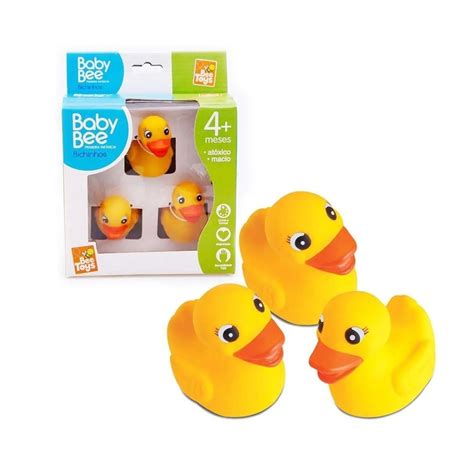 Patinho De Borracha Para Banho 3 Patinhos Baby Bee Toys Submarino