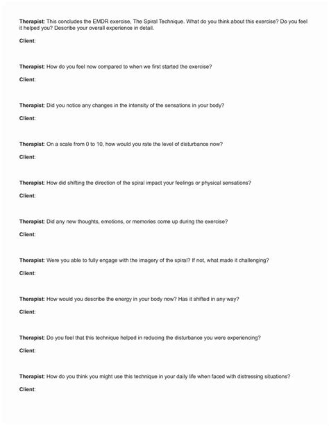 Emdr Spiral Technique Script Editable Fillable Printable Pdf