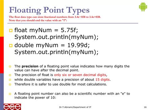 Java Programming Data Types Ppt