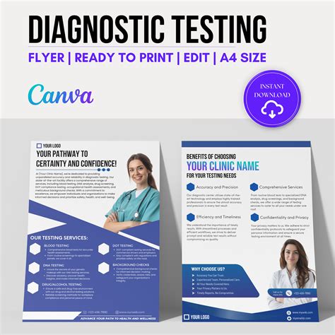 Diagnostic Testing Flyer Canva Templates Blood Testing Dna Testing
