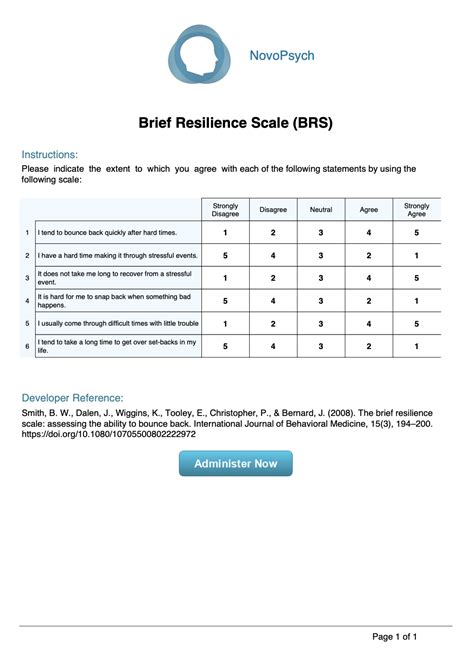 Brs Brief Resilience Scale