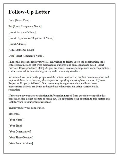 Letter Template For Construction Code Enforcement Free Samples In Pdf Letterin