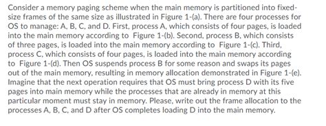 Solved Consider A Memory Paging Scheme When The Main Memory