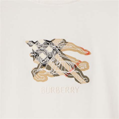 Ekd Check Cotton T Shirt In Chalk White Women Burberry® Official