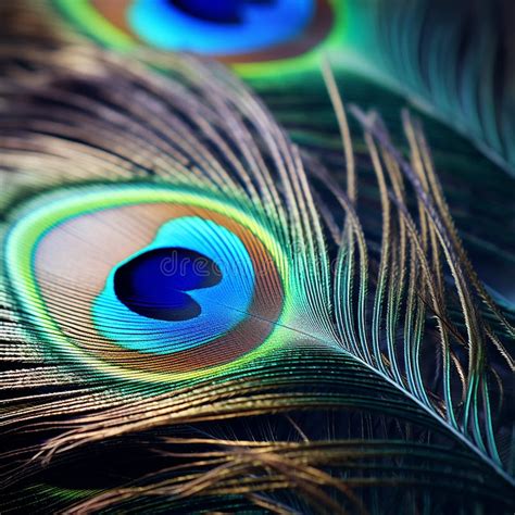 Abstract Blurred Macro Peacock Feather Stock Illustration