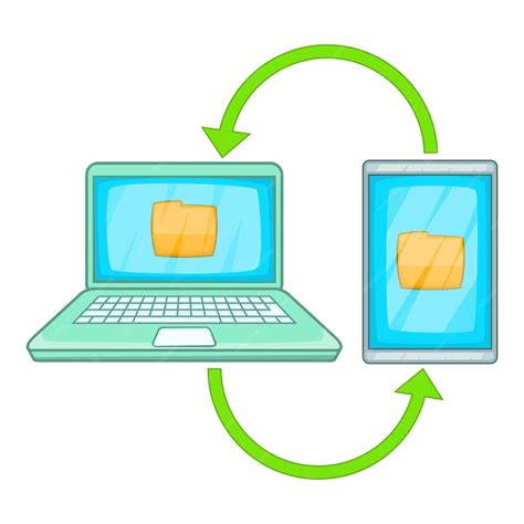 Premium Vector Mobile Data Synchronization Icon Cartoon Illustration Of Data Synchronization