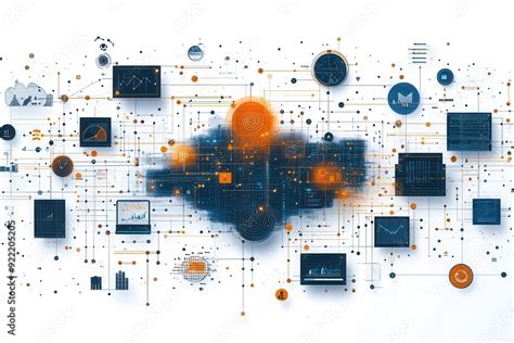 Complex Data Flow Diagram With Interconnected Nodes Representing Various Data Sources Ai