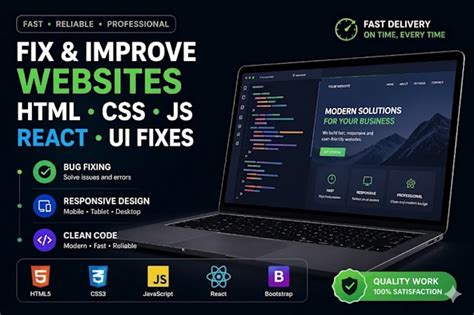 Fix Html Css Javascript React Website Bugs And Ui Issues By Frandice3