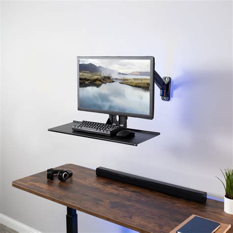 Black Vesa Keyboard Tray Vivo Desk Solutions Screen Mounting And More