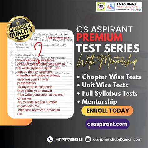 Premium Cs Test Series With Mentorship Cs Aspirant
