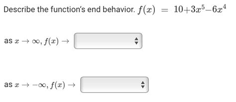 Solved Describe The Functions End Behavior