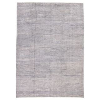 Ecarpetgallery Hand Knotted Silk Shadow Grey Silk Wool Rug 101 X 14