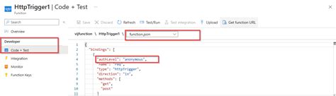 azure how to enable auth by function key and disable auth by access