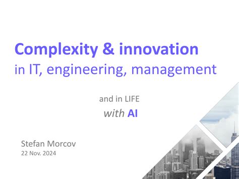 Pdf Complexity And Innovation In It Engineering Management And In Life With Ai