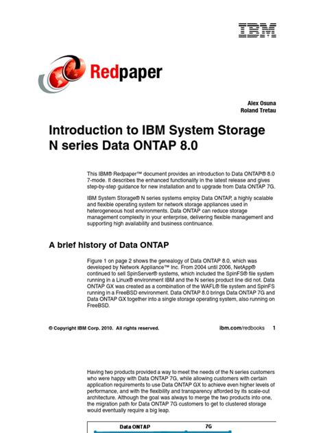 Paper Introduction To Ibm System Storage N Series Data Ontap 8 0 Pdf