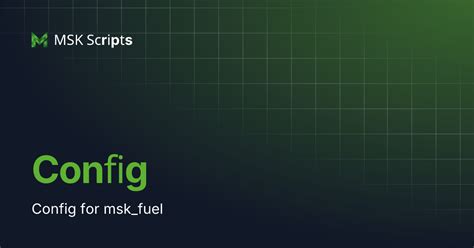 config msk scripts