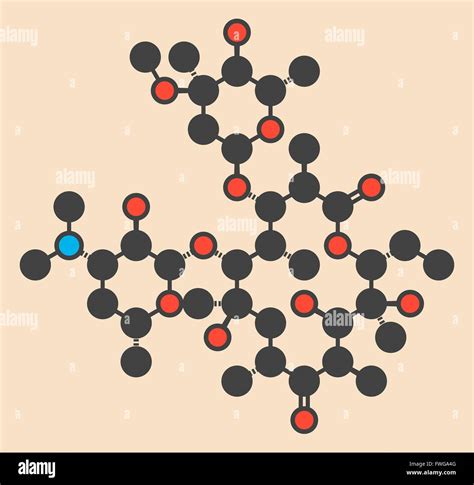 Erythromycin Antibiotic Drug Macrolide Class Chemical Structure Stylized Skeletal Formula
