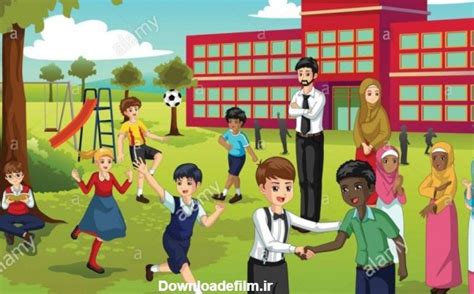 عکس کارتونی مدرسه ی دخترانه