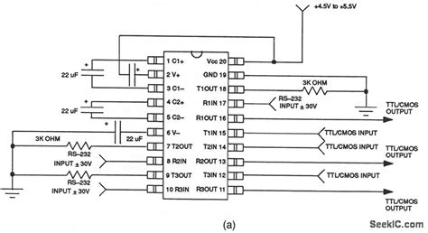 rs 232 transmitter receiver with external power basic circuit