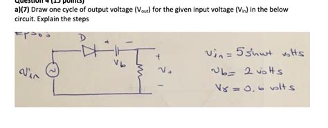 Solved A7 Draw One Cycle Of Output Voltage Vout For The