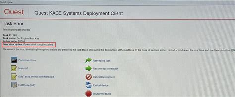Task Error Set Engine Run Key Return Code 20001 Powershell Is Not Installed 4380655