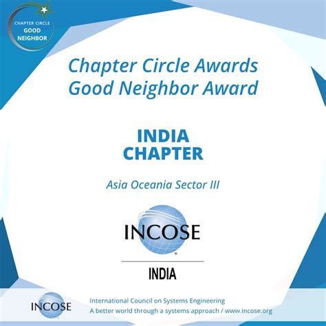 Thank You Incose For Honoring The India Chapter With The Chapter Circlegood Neighbor Award