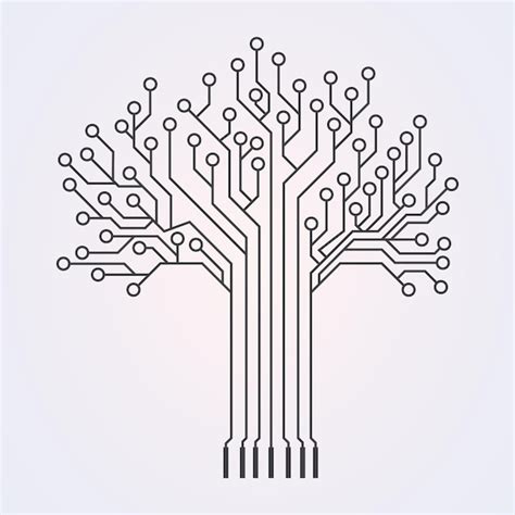 Premium Vector Circuit Technology Electronic Tree Made Of Wires