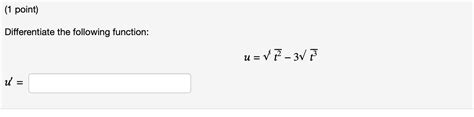 Solved Point Differentiate The Following Chegg
