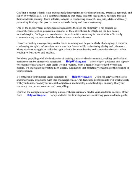 master thesis summary sample download free pdf thesis abstract summary