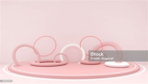 연단 구성 원 최소 와 현대 아이디어 개념 영감 핑크 파스텔 배경에 기하학적 모양과 예술 전시 공간 3d 렌더링 0명에 대한 스톡 사진 및 기타 이미지 Istock