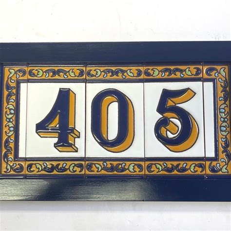 Ceramic Tile Address Tiles Etsy
