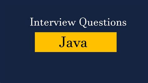Java Interview Questions Core Java Youtube