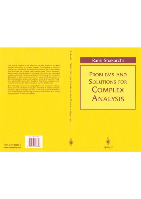 Problems And Solutions For Complex Analysis Pdf Series Mathematics